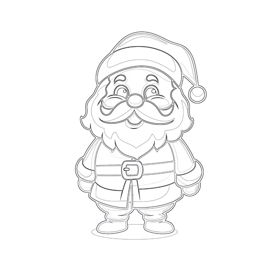 Father Christmas Colouring Page | Coloring Pages Mimi Panda
