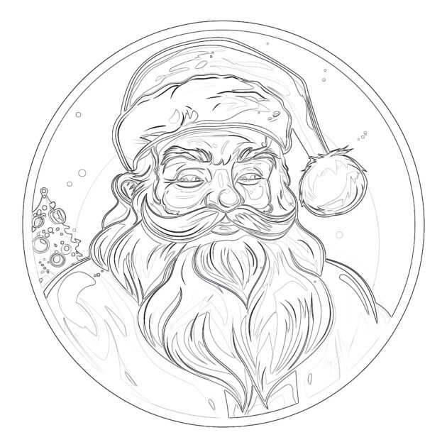 Father Christmas Pictures To Colour | Coloring Pages Mimi Panda
