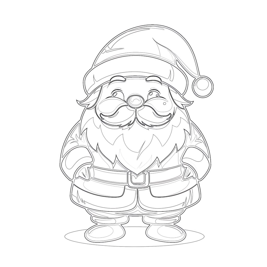 Father Christmas Printable Pictures | Coloring Pages Mimi Panda