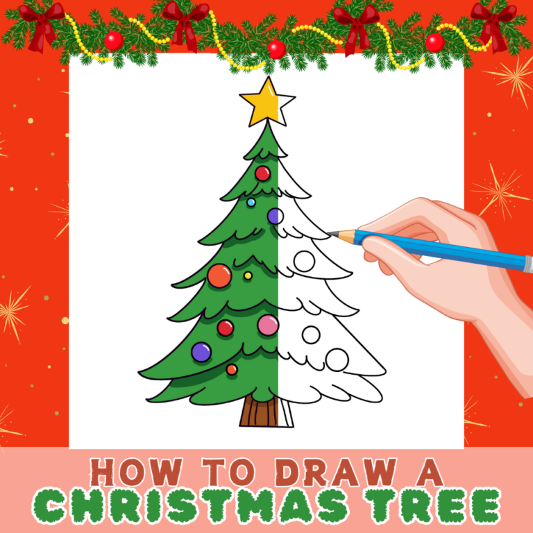 How to Draw a Christmas Tree: A Step-by-Step | How to Mimi Panda