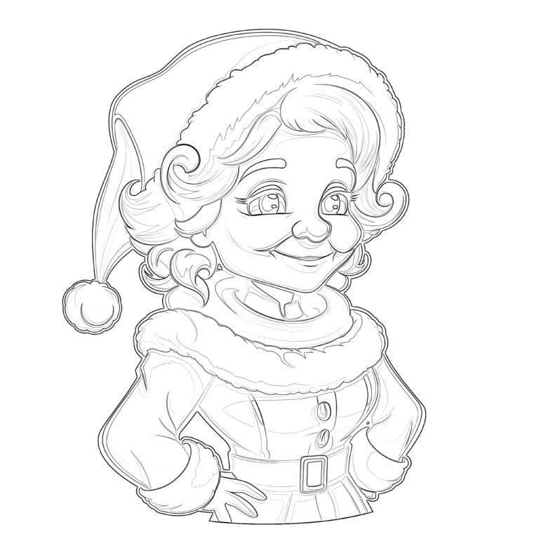 Coloring Pages Of Santa And Mrs Claus | Coloring Pages Mimi Panda