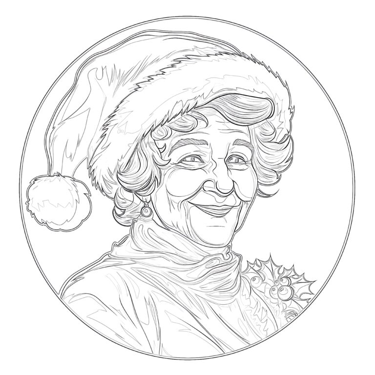 Santa Claus Coloring Pages for Kids and Adults | Mimi Pamda