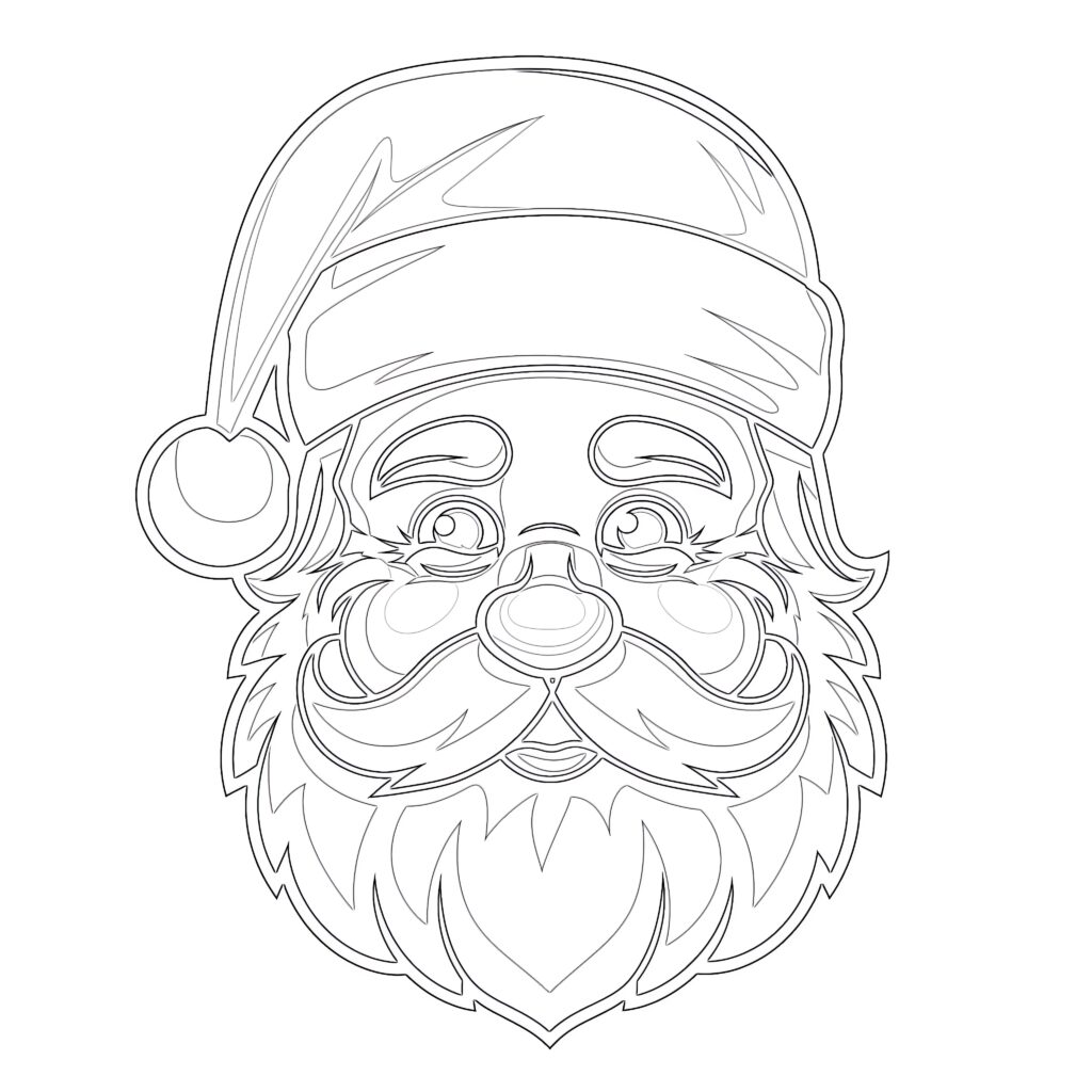 Father Christmas Colouring Page | Coloring Pages Mimi Panda