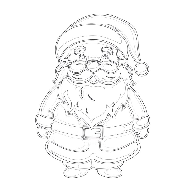 Santa Claus Colour In Coloring Page | Coloring Pages Mimi Panda