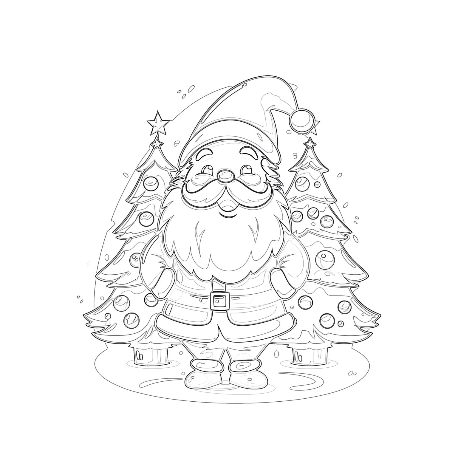 Santa Claus Colour In Coloring Page | Coloring Pages Mimi Panda