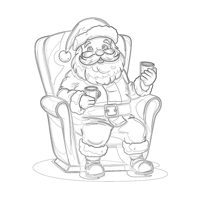 Santa Claus Picture Colour | Coloring Pages Mimi Panda