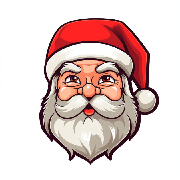 Santa Face For Colouring | Coloring Pages Mimi Panda