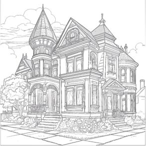 Victorian Houses Coloring Pages | Coloring Pages Mimi Panda