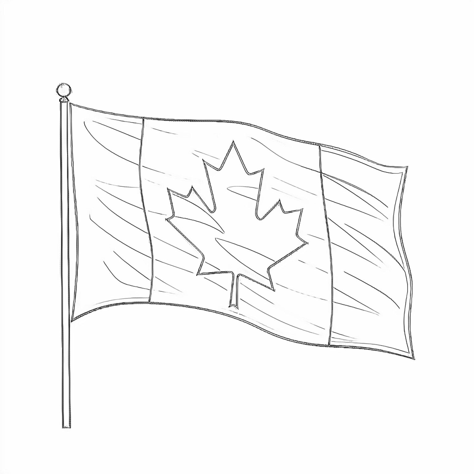 Canadian Flag Colouring Page | Coloring Pages Mimi Panda