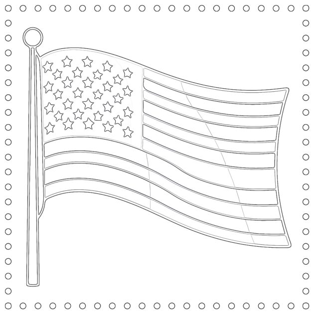 Coloring Book American Flag | Coloring Pages Mimi Panda