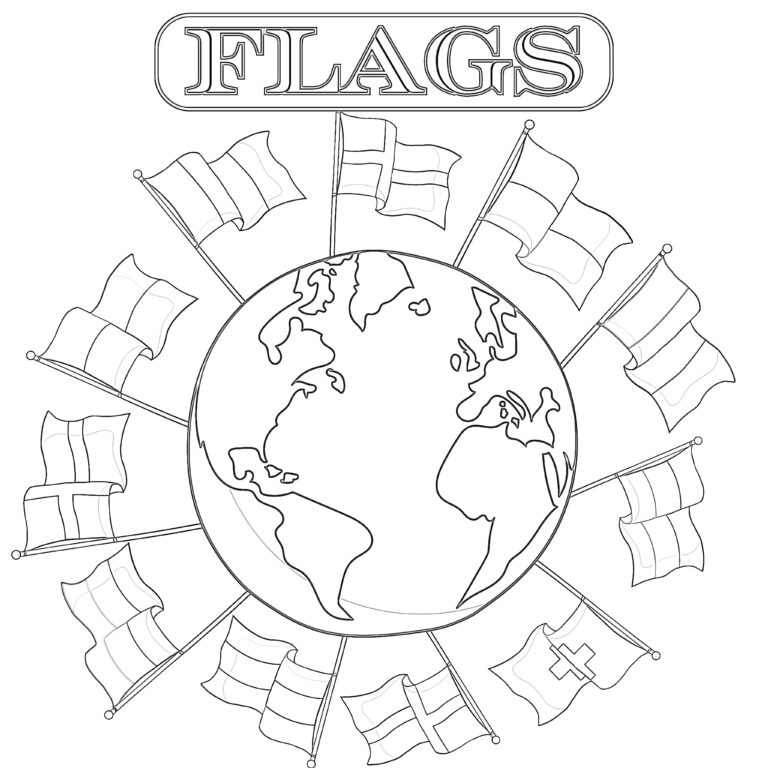 Printable Country Flags Coloring Pages | Coloring Pages Mimi Panda