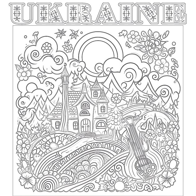 Pray For Ukraine Peace Coloring Page | Coloring Pages Mimi Panda