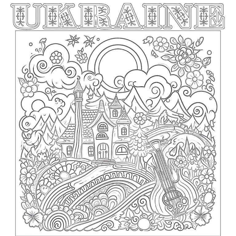 Ukrainian City Kamyanets Podilsky Coloring Page | Coloring Pages Mimi Panda