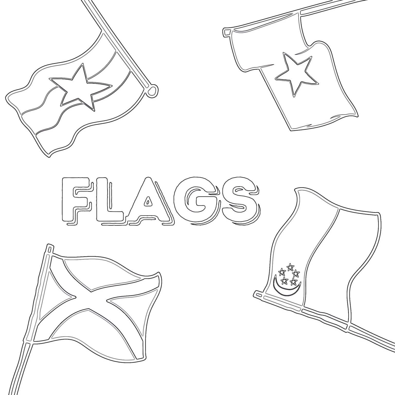 Colouring In Flags | Coloring Pages Mimi Panda