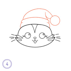 How to Draw a Cute Christmas Cat: A Step-by-Step | How to Mimi Panda