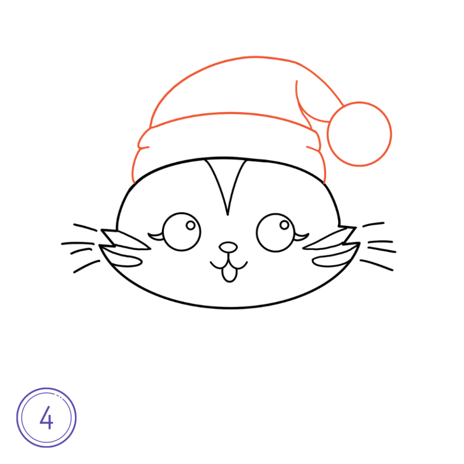 How to Draw a Cute Christmas Cat: A Step-by-Step | How to Mimi Panda