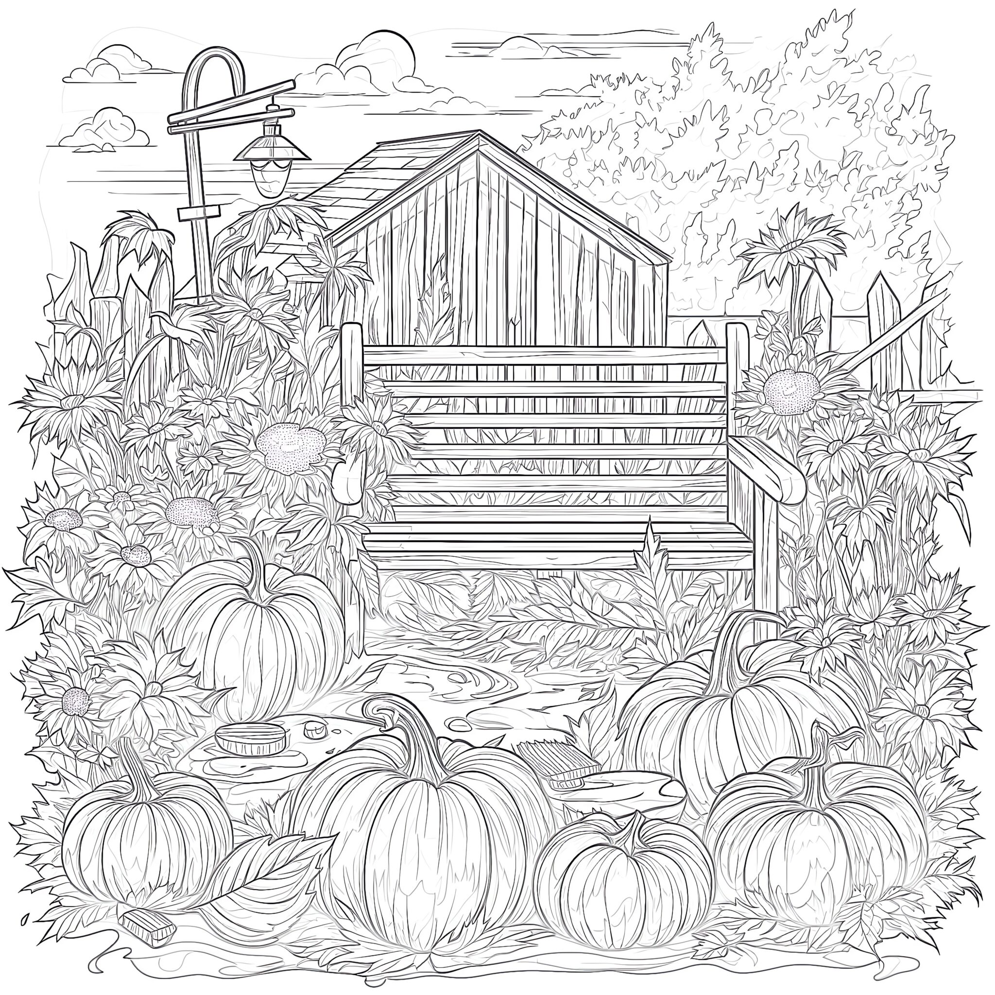 Autumn Coloring Page | Coloring Pages Mimi Panda