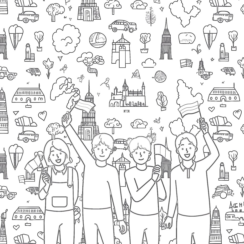 European Union Countries Flags Coloring Page | Coloring Pages Mimi Panda