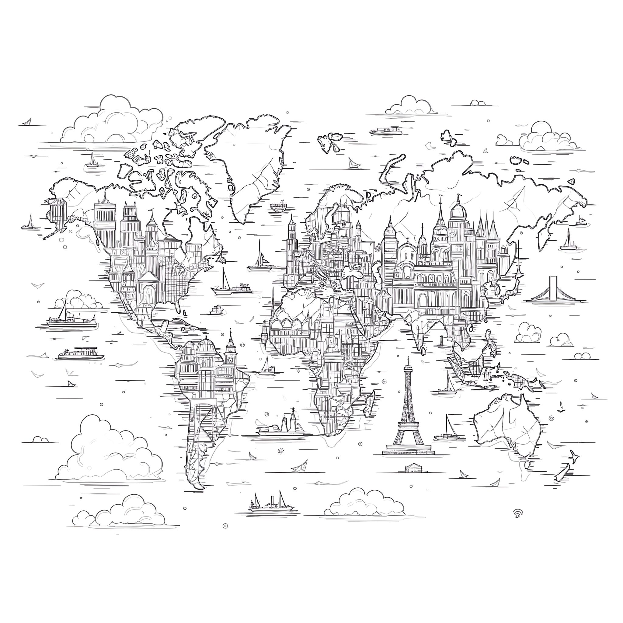 Countries Of The World Coloring Page | Coloring Pages Mimi Panda