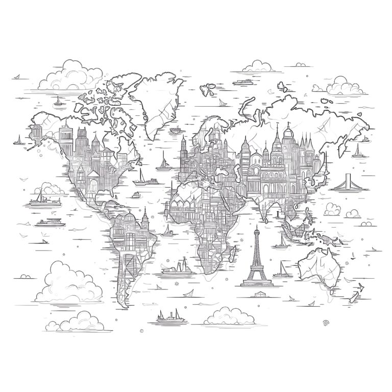 Countries Of The World Coloring Page | Coloring Pages Mimi Panda