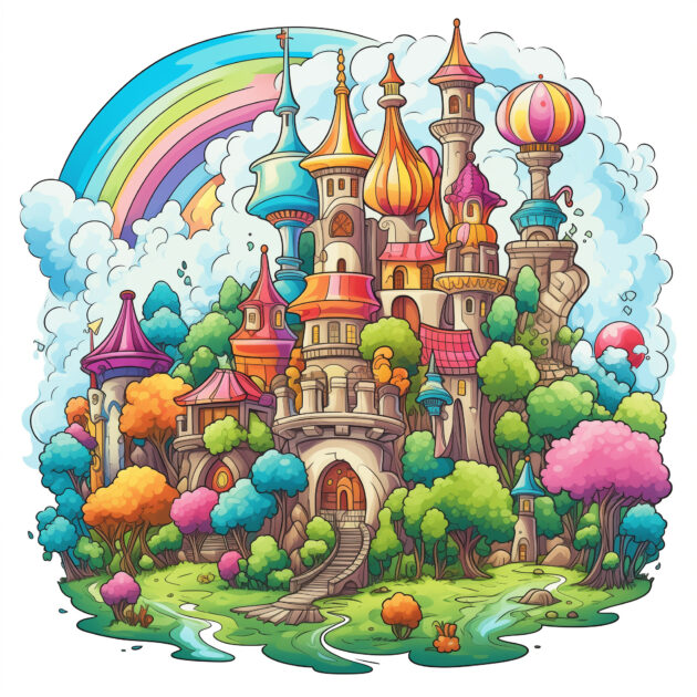 Fantasy Colouring Coloring Page | Coloring Pages Mimi Panda