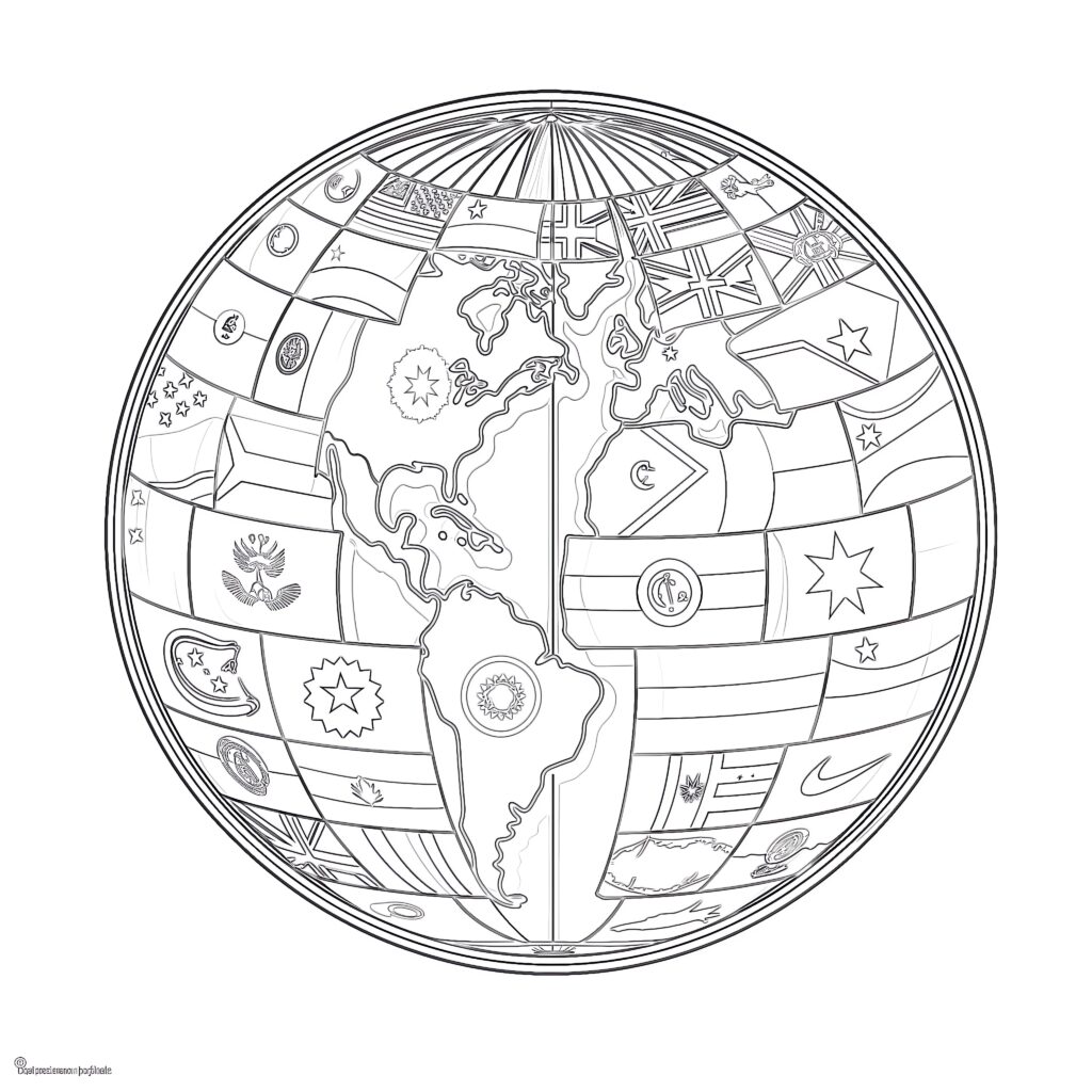 Flag Of The World Coloring Pages | Coloring Pages Mimi Panda