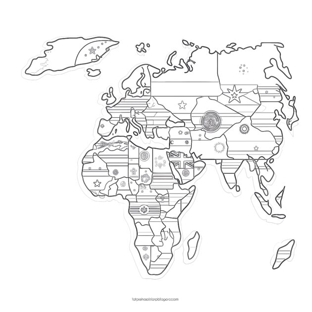 Flags Of The World Coloring Book Coloring Page | Coloring Pages Mimi Panda