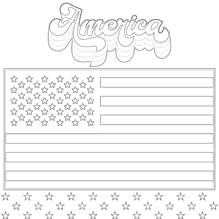 Free American Flag Coloring Pages | Coloring Pages Mimi Panda