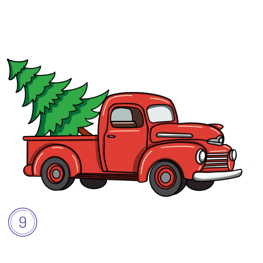 How to Draw a Christmas Car: A Step-by-Step | How to Mimi Panda