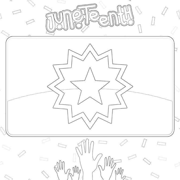 Juneteenth Flag Coloring Page | Coloring Pages Mimi Panda