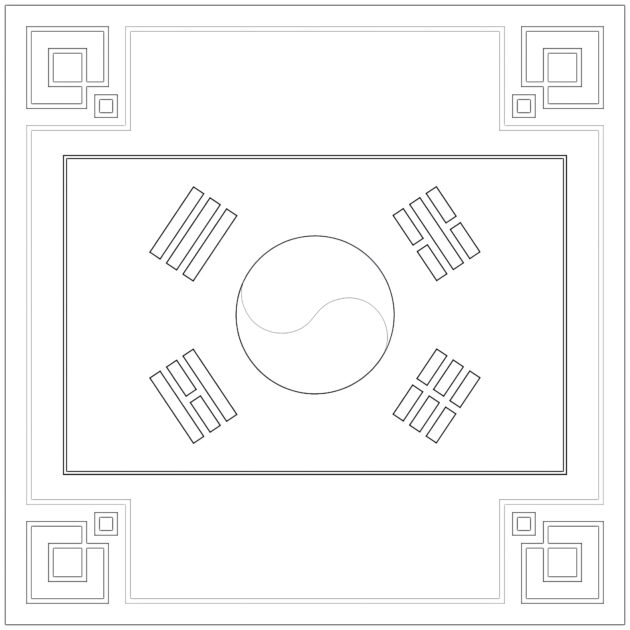 Korean Flag Coloring Page | Coloring Pages Mimi Panda