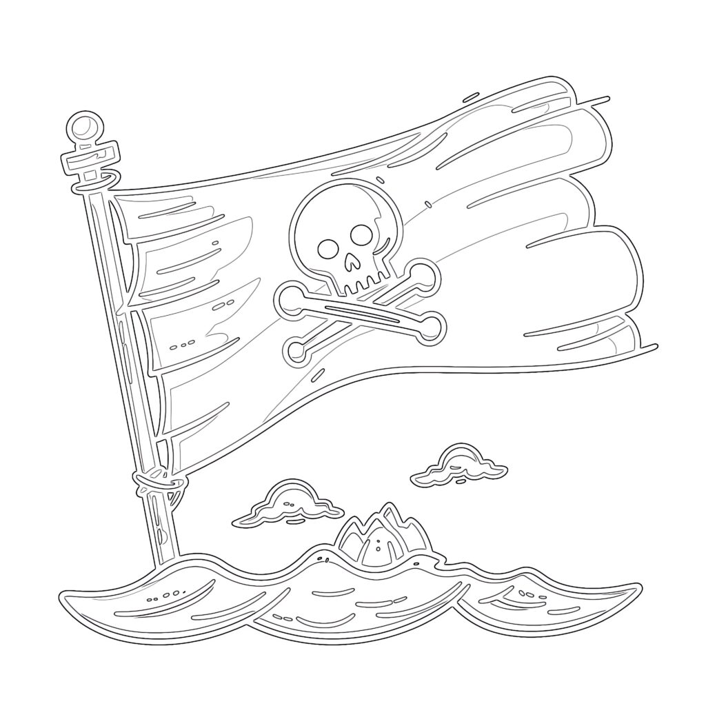 Pirate Flag Coloring Page | Coloring Pages Mimi Panda