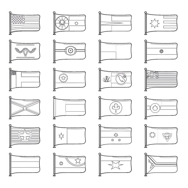 Flag Of The World Coloring Pages | Coloring Pages Mimi Panda