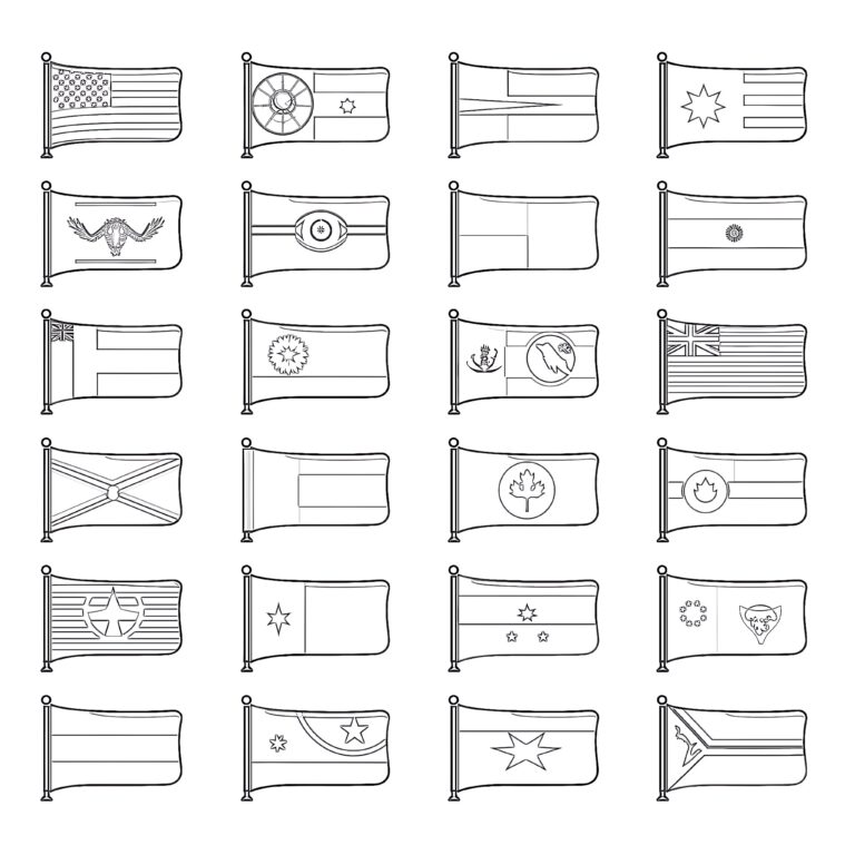 Printable Country Flags Coloring Pages | Coloring Pages Mimi Panda