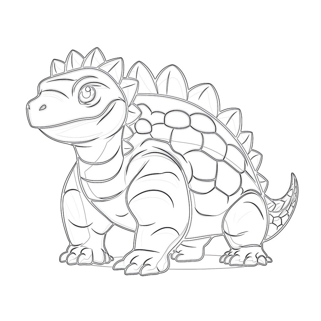 Ankylosaurus Coloring Page | Coloring Pages Mimi Panda