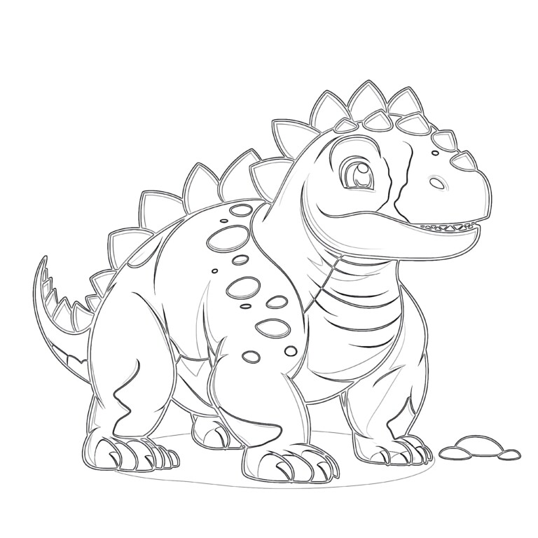 Ankylosaurus Dinosaur Coloring Pages | Coloring Pages Mimi Panda