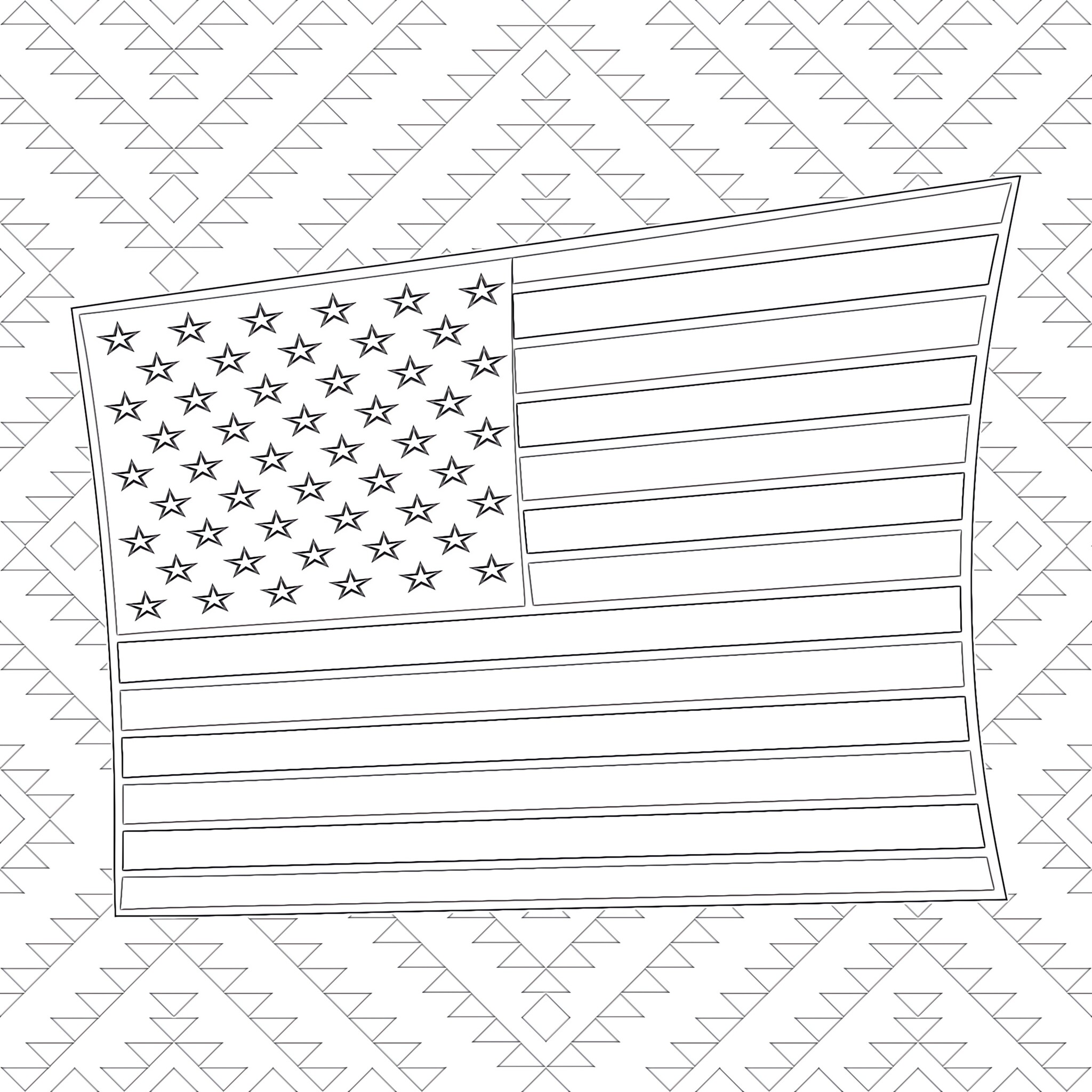 Blank American Flag To Coloring Page | Coloring Pages Mimi Panda
