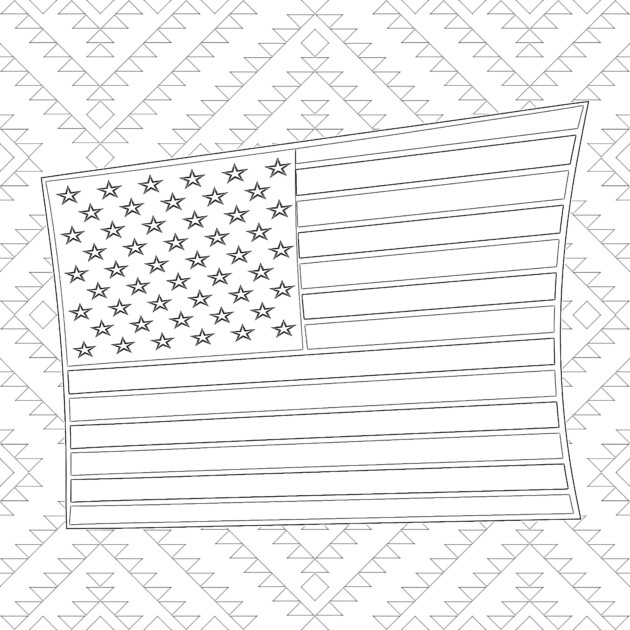Blank American Flag To Coloring Page | Coloring Pages Mimi Panda