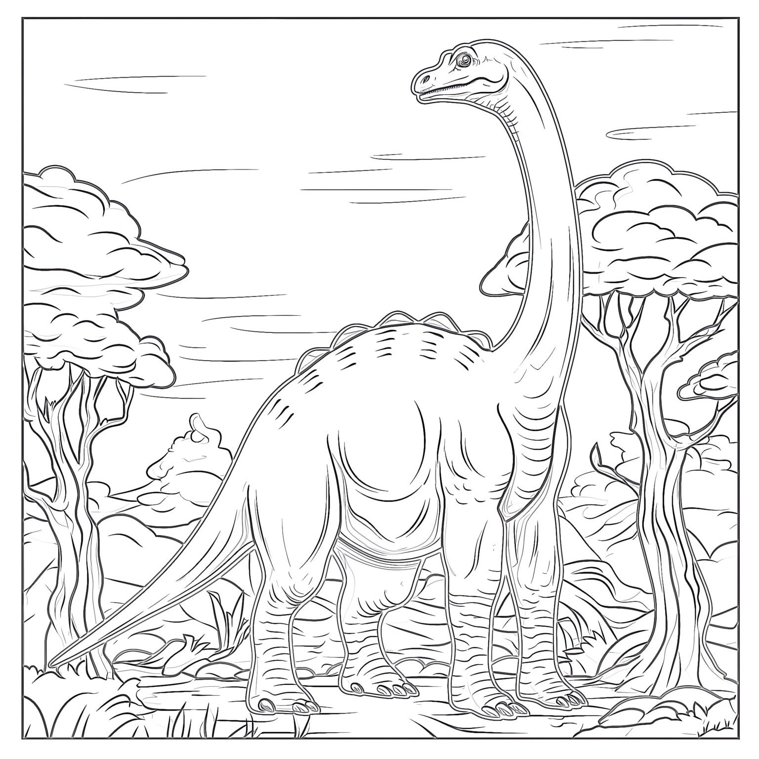 Dinosaur Coloring Page | Coloring Pages Mimi Panda