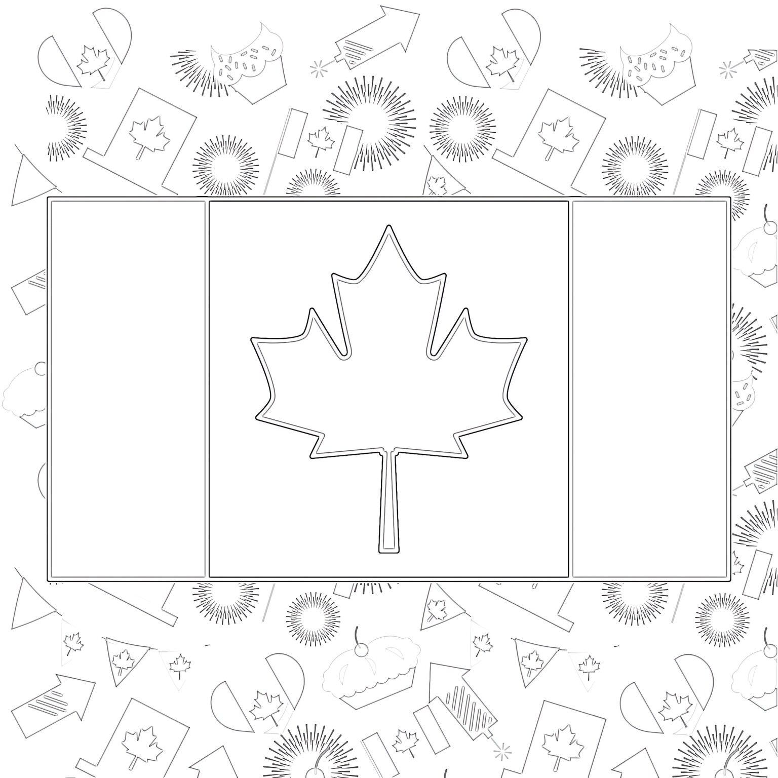 Canadian Flag Colouring | Coloring Pages Mimi Panda
