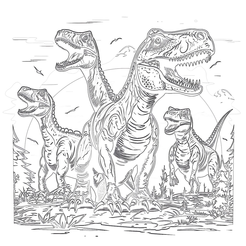 Coloring Images Of Dinosaurs | Coloring Pages Mimi Panda