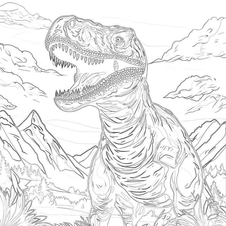 Dinosaur Coloring Page | Coloring Pages Mimi Panda