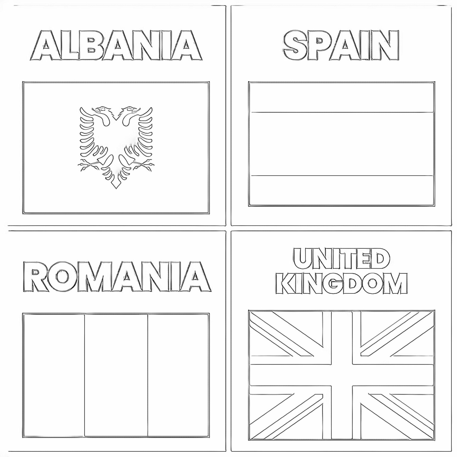 Printable Country Flags Coloring Pages | Coloring Pages Mimi Panda