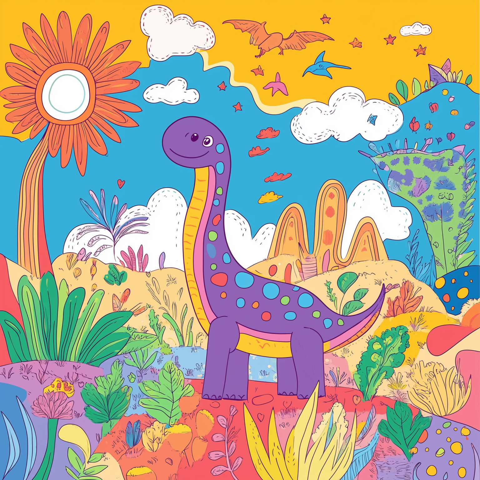 Cute Dinosaur Coloring Sheets | Coloring Pages Mimi Panda