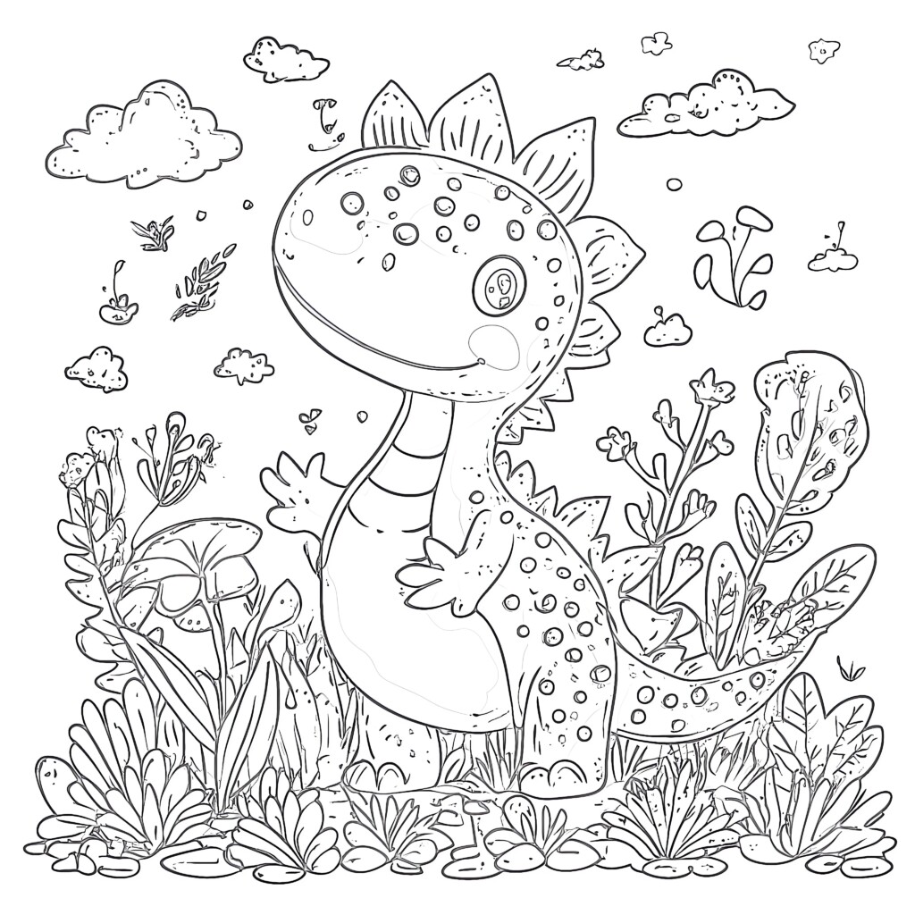 Cute Dinosaur Pictures To Coloring Page | Coloring Pages Mimi Panda