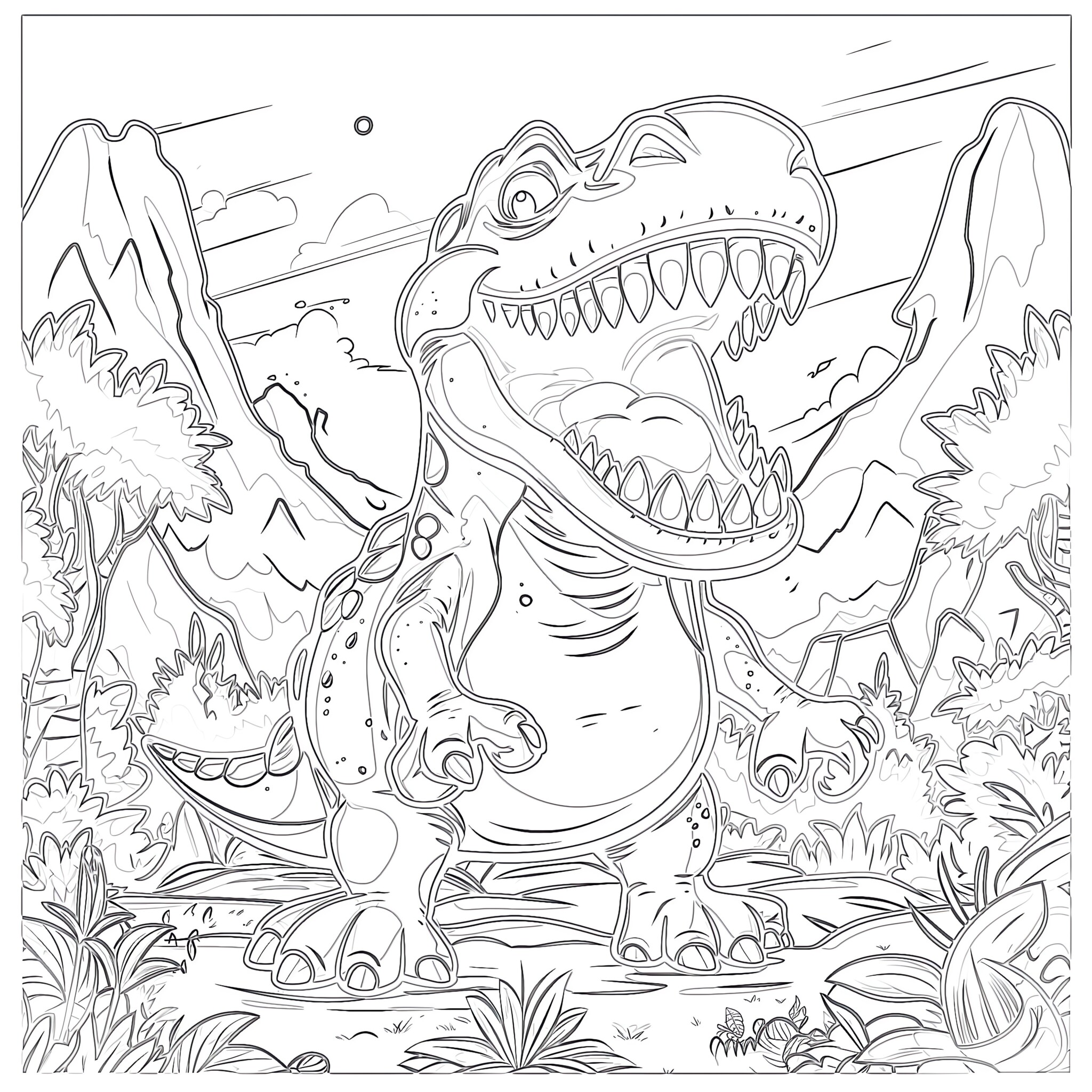 Dino Coloring Book | Coloring Pages Mimi Panda