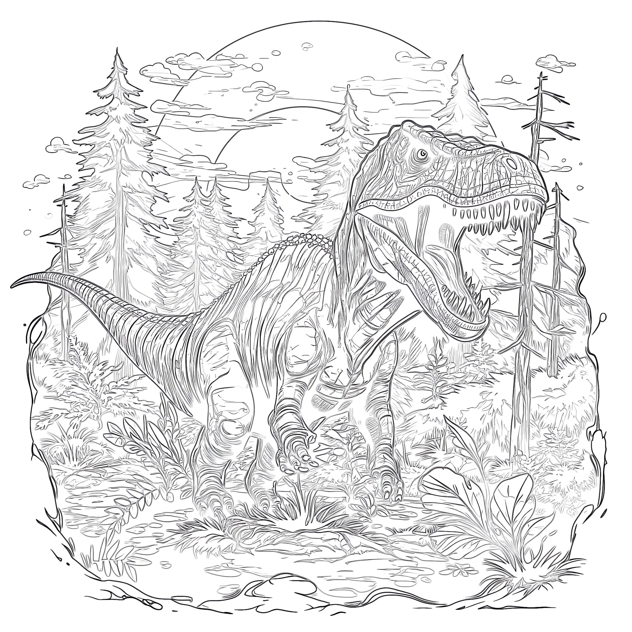 Dino Colouring Coloring Page | Coloring Pages Mimi Panda