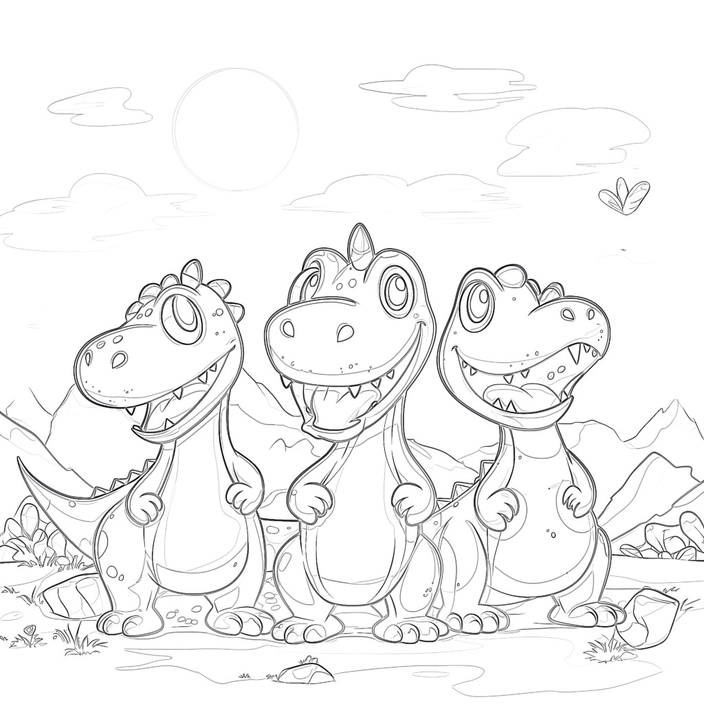 Dinosaur Pictures To Coloring Page | Coloring Pages Mimi Panda