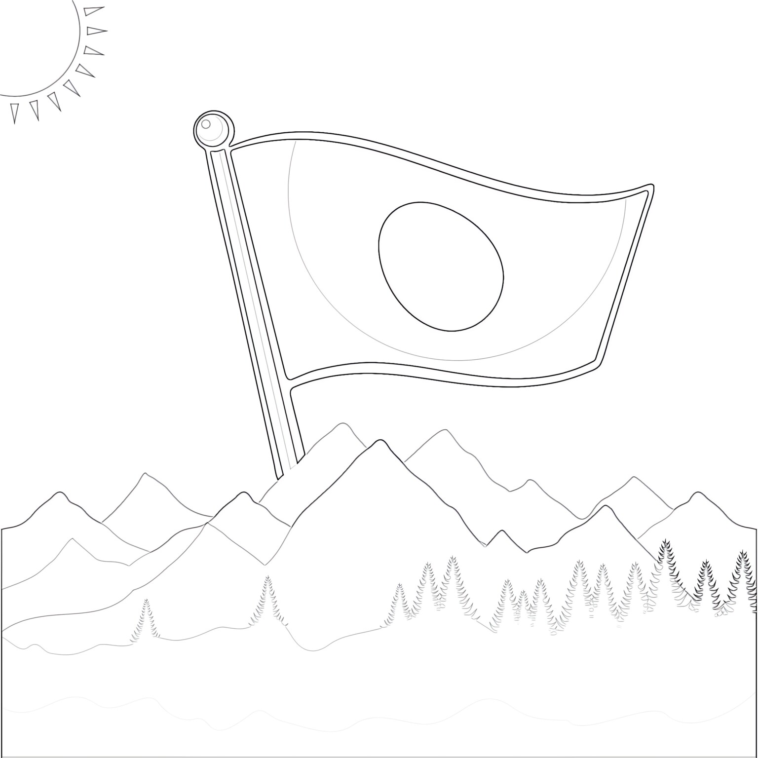 Free Flag Coloring Sheets | Coloring Pages Mimi Panda