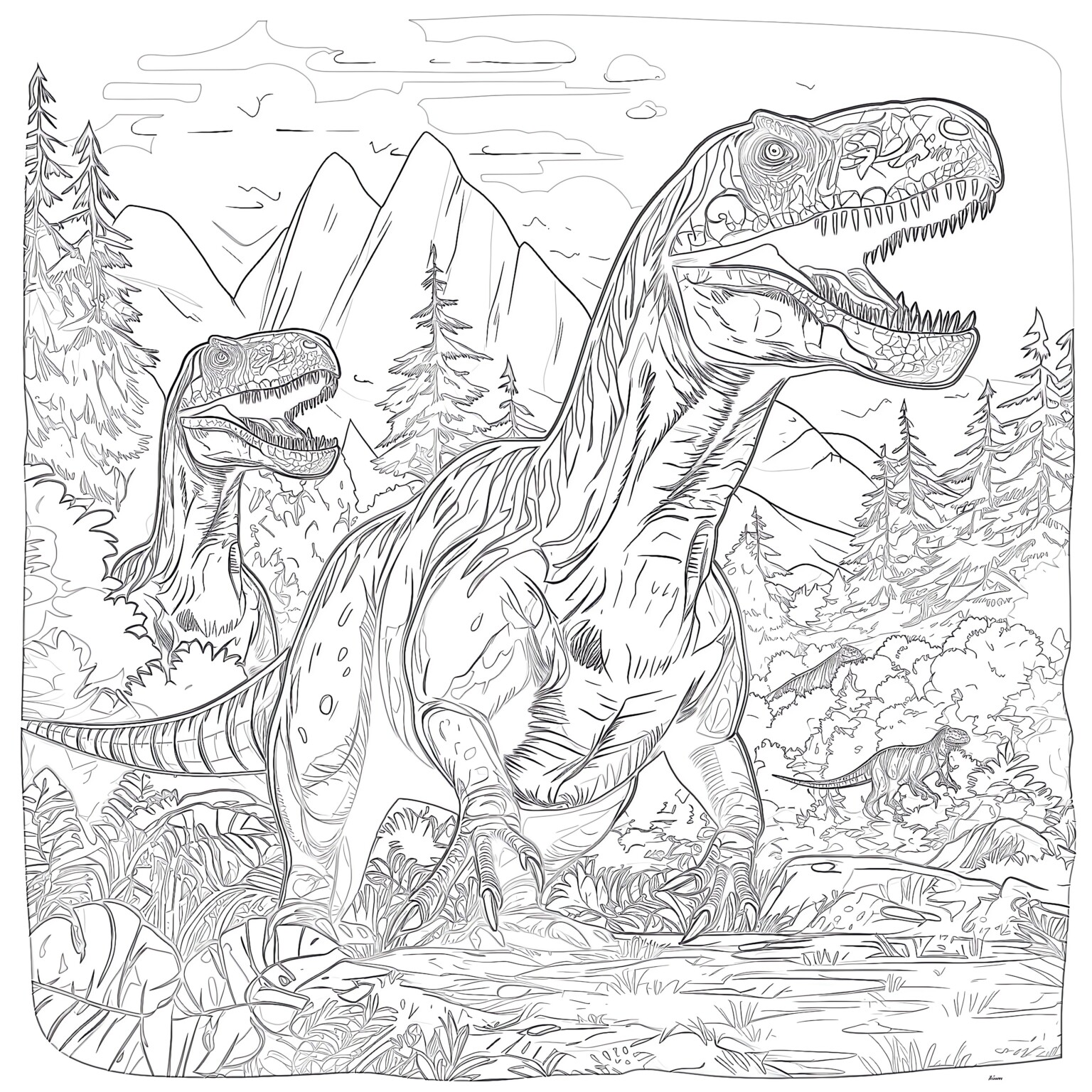 Trex Colouring Page | Coloring Pages Mimi Panda